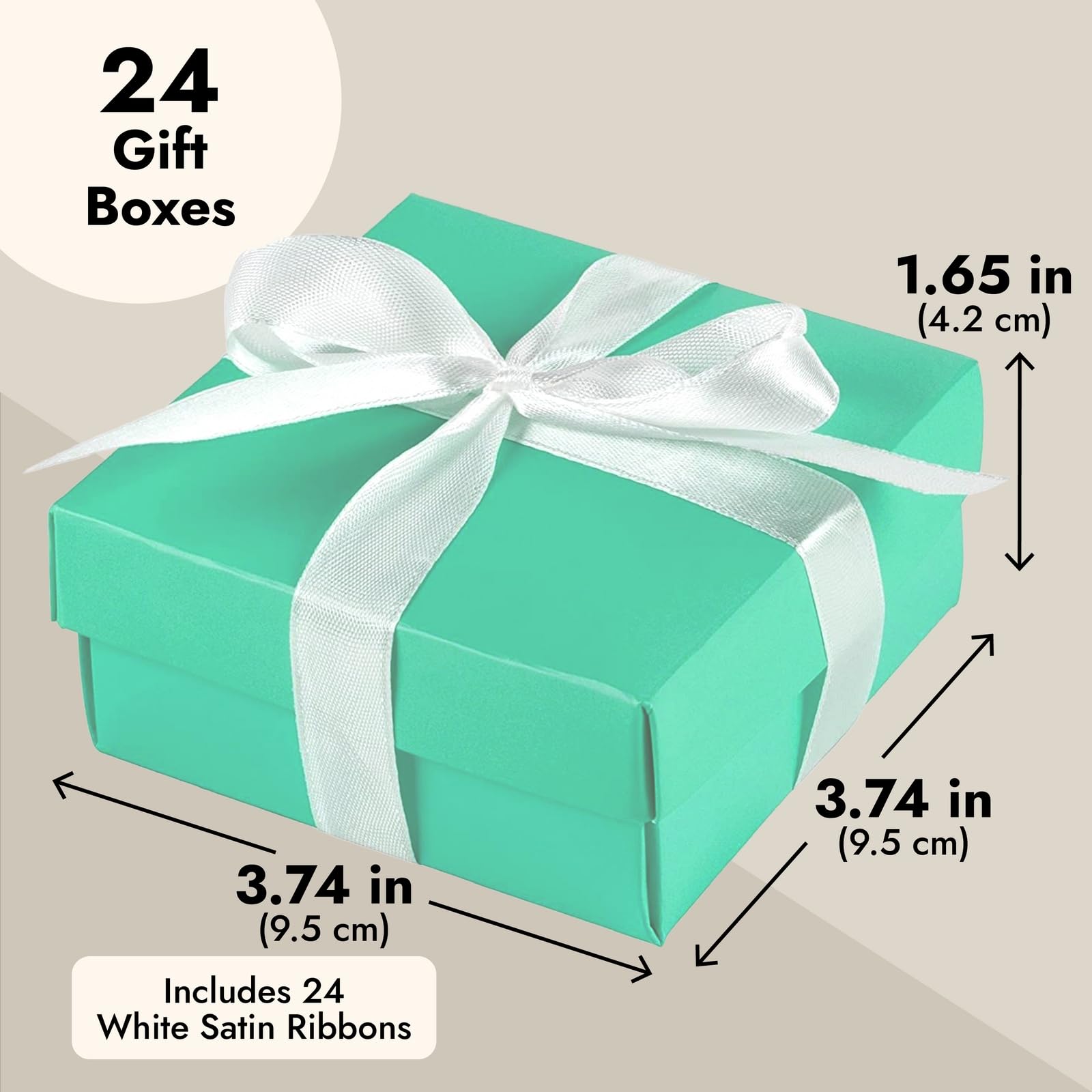 BLUE PANDA 24 Pack Party Favor Boxes, Small Turquoise Candy Treat Gift Box for Bridal Shower Engagement Birthday Wedding