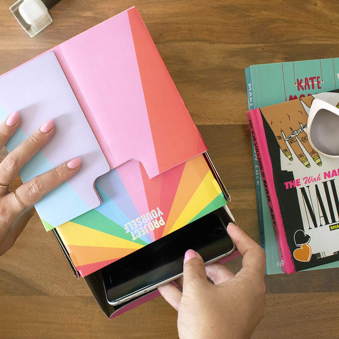 Luckies of London | Mini Projector | Cardboard Portable Projector | Phone Accessories | Smart Phone Projector & Movie Projector for Home | Tech Gadgets for Kids | 3.3ft Throw Distance | Rainbow