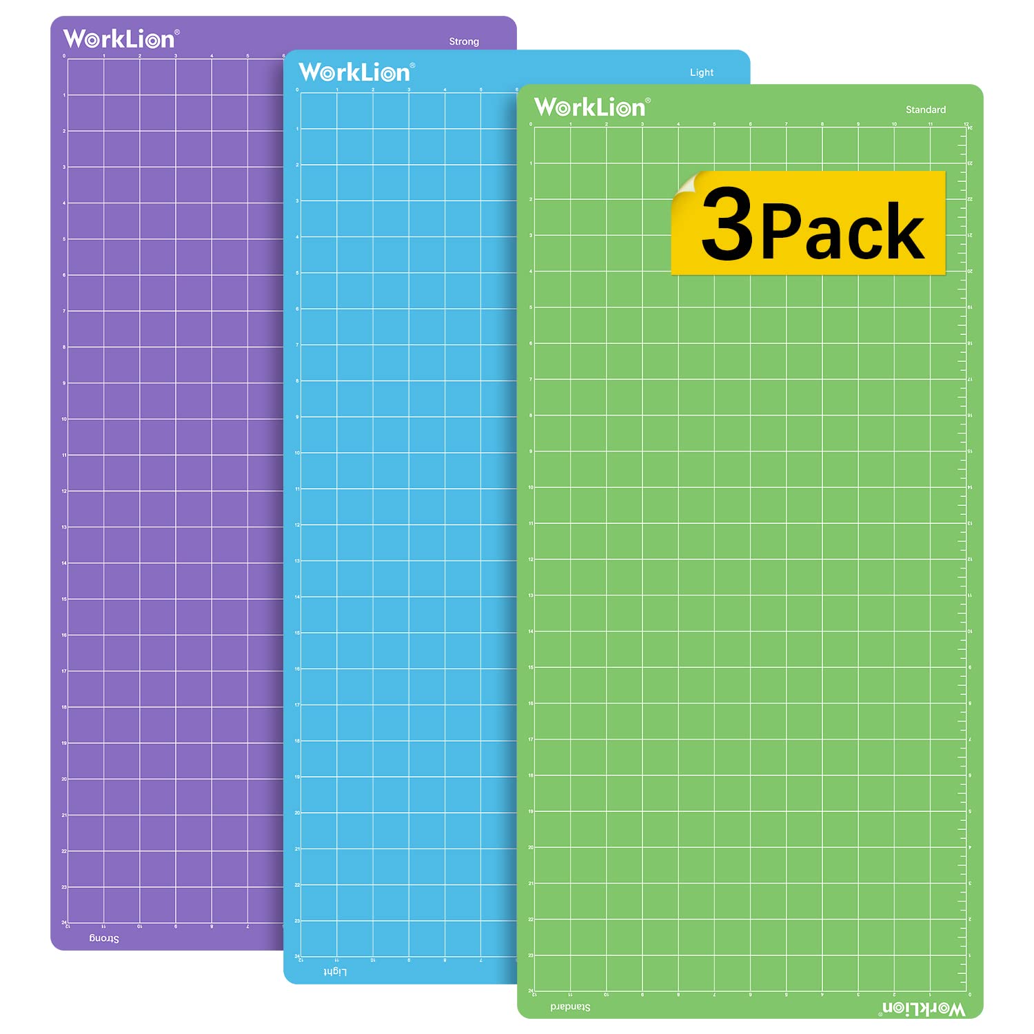 WORKLION Cutting Mat 12x24 for Cricut: Cricut Explore One/Air/Air 2/Maker Variety Adhesive Sticky(StandardGrip,LightGrip,StrongGrip)Non-Slip Durable Mat - Replacement Accessories for Cricut