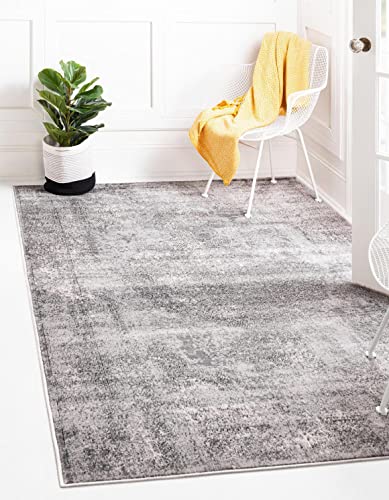 Unique Loom Portland Collection Area Rug - Woodburn (3' 3" x 5' 3" Rectangle, Gray/Ivory)