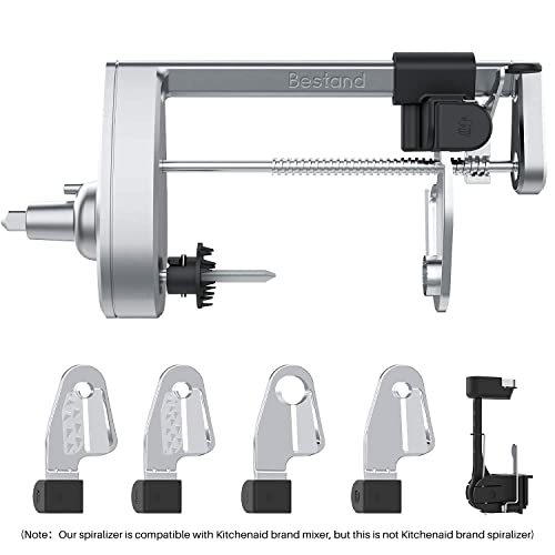 Bestand Spiralizer Attachment Compatible with KitchenAid Stand Mixer, Comes with Peel, Core and Slice, Vegetable Slicer(Not KitchAid Brand Spiralizer)