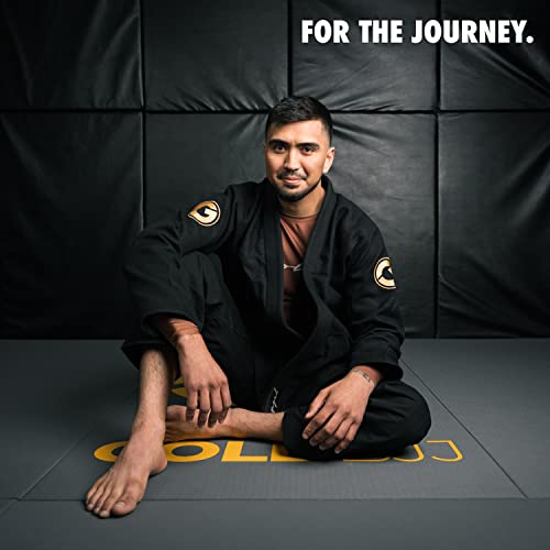 Gold BJJ Calavera Jiu Jitsu Gi - Ultra Strong Gold Weave Premium Kimono - IBJJF Competition Approved Uniform (Black, A4)