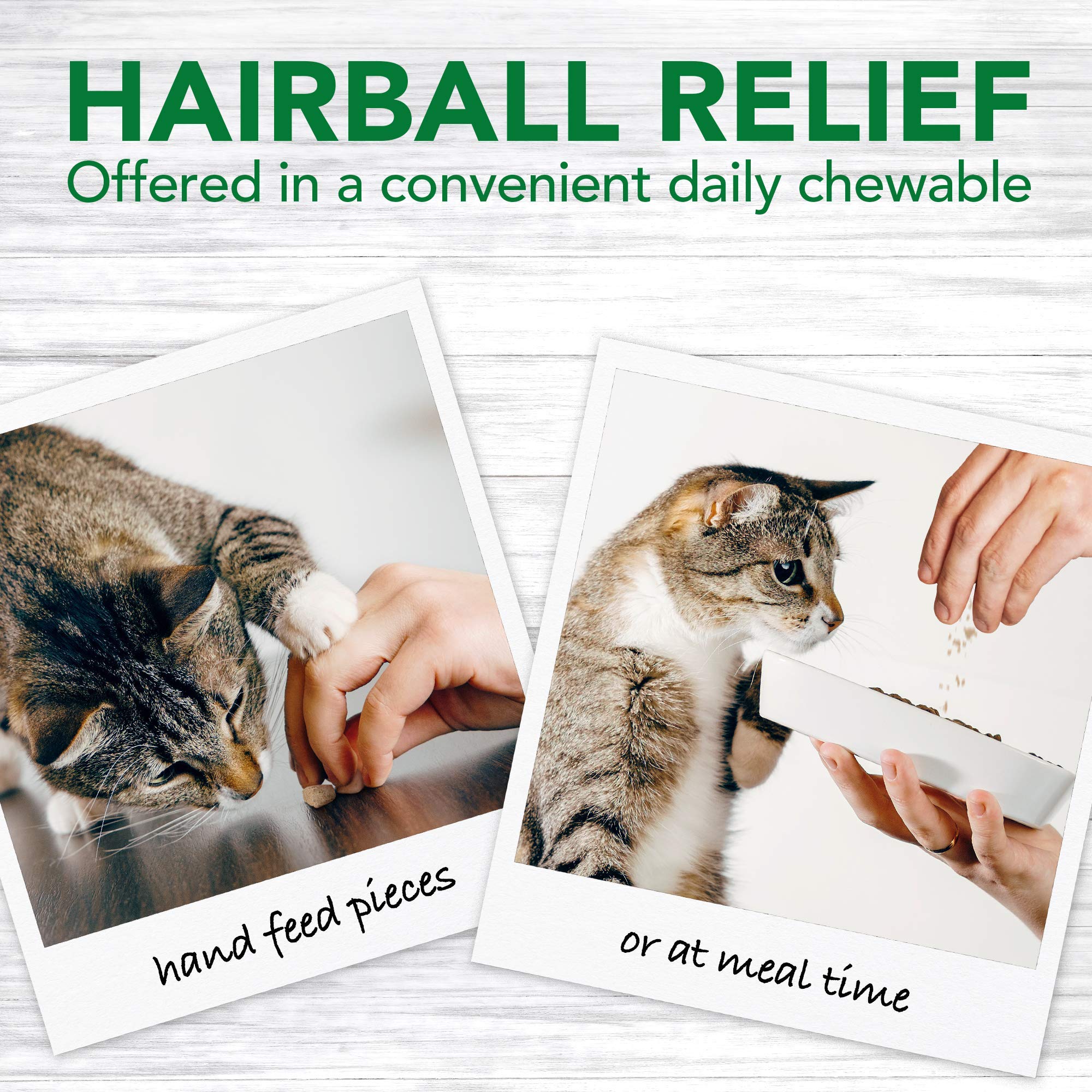 Vet’s Best Cat Hairball Relief Digestive Aid, Vet Formulated Hairball Support Remedy, Classic Chicken Flavor, 180 Chewable Tablets