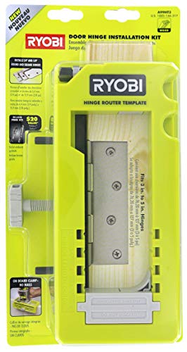 Ryobi A99HT2 Door Hinge Installation Kit/Mortiser Template Bundled with Ryobi A99DLK4 Wood and Metal Door Lock Installation Kit for Installing Deadbolts and Locksets
