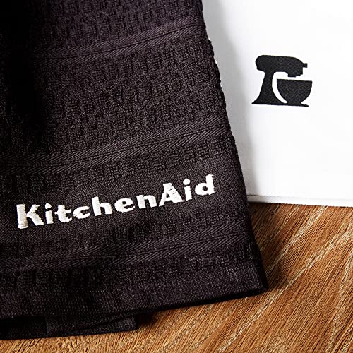 KitchenAid Mixer Kitchen Towel 3-Pack Set, Onyx Black, 16"x28"