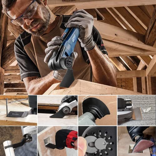 96 Pack Oscillating Saw Blades, CONNOO Oscillating Tool Blades with Sandpaper, Multitool Blades for Wood Metal Plastics Quick Release Multi Tool Blades Kits for Dewalt, Makita, Ryobi, Rockwell