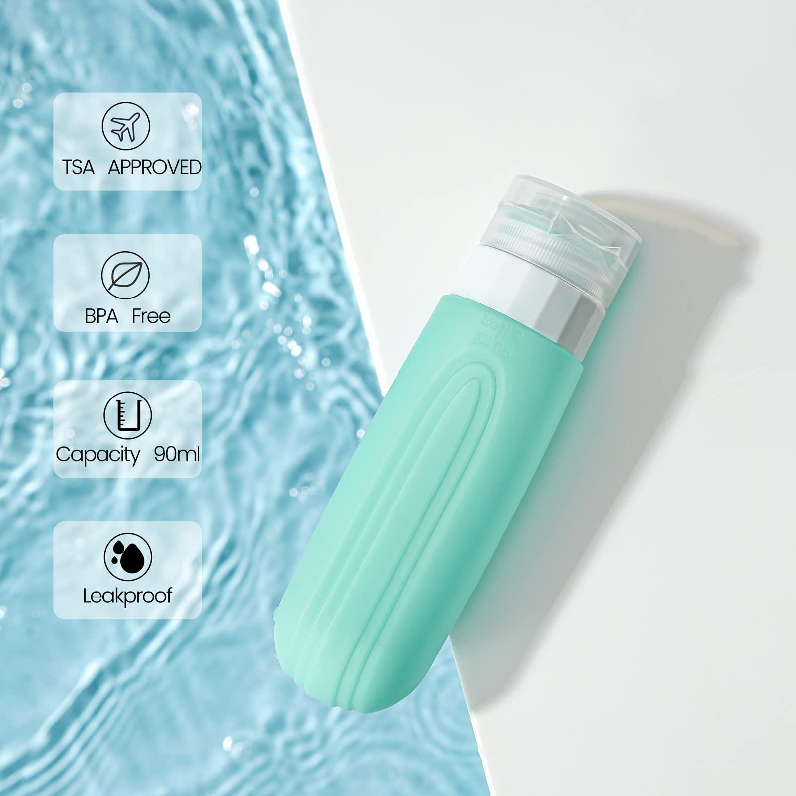 Moohemoo 19 Pack Travel Bottles Set for Toiletries, TSA Approved Travel Size Containers, 3oz BPA Free Leak Proof Silicone Squeezable Travel Accessories, Refillable for Shampoo Conditioner Lotion Soap