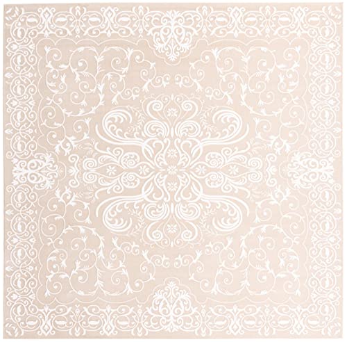 Unique Loom Rushmore Collection Area Rug - Adams (10' 8" Square, Beige/Ivory)
