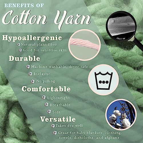 JubileeYarn Undyed Craft Cotton Yarn - Fine Weight - 100g/Skein - 2 Skeins