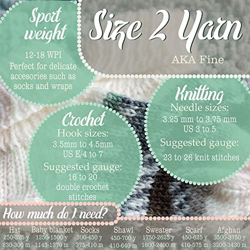JubileeYarn Undyed Craft Cotton Yarn - Fine Weight - 100g/Skein - 2 Skeins
