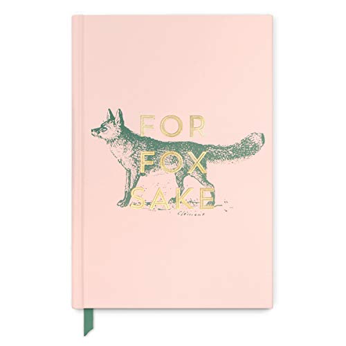 DesignWorks Ink Soft Touch Hardcover Funny Journal Notebook with Lined Pages and Ribbon Marker for Work, Writing, Journaling - Vintage Sass For Fox Sake Fox Journal 5.75" x 8.5"