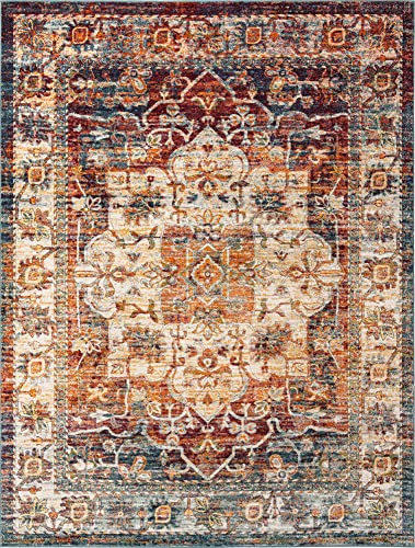 Unique Loom Isabella Collection Distressed Botanical Multi Area Rug (9' 0 x 12' 0)