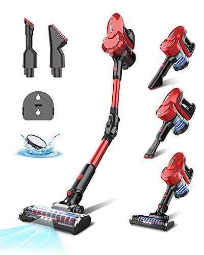 Cordless Stick Vacuum Cleaner Foldableďź30KPa/350W Brushless Motor Cordless Vacuum 6 in 1 Multifunction Handheld Vacuum, LED Display, Up to 45 Mins Runtime for Pet Hair/Sofa Gap/Carpet/Hardwood Floor