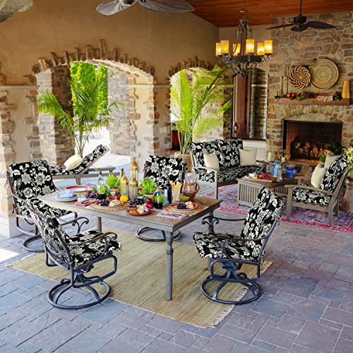 Arden Selections Outdoor Deep Seating Cushion Set 24 x 22, Ashland Black Jacobean