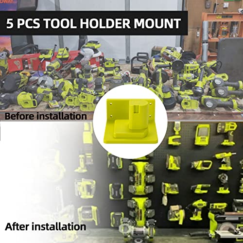5 Packs Tool Holder Dock Mount for Ryobi 18V Drill Tools Holder, Hanger(lot of 5,Green)