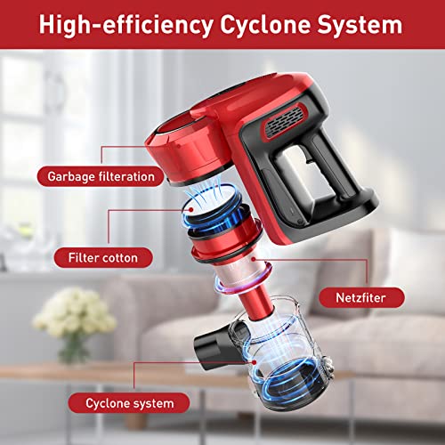 Cordless Stick Vacuum Cleaner Foldable,30KPa/350W Brushless Motor Cordless Vacuum 6 in 1 Multifunction Handheld Vacuum, LED Display, Up to 45 Mins Runtime for Pet Hair/Sofa Gap/Carpet/Hardwood Floor