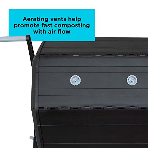 BLACK+DECKER Compost Tumbler, Dual Chamber Composter, 40 Gallon, Easy Handle System for Composting (BDSTGA9701)