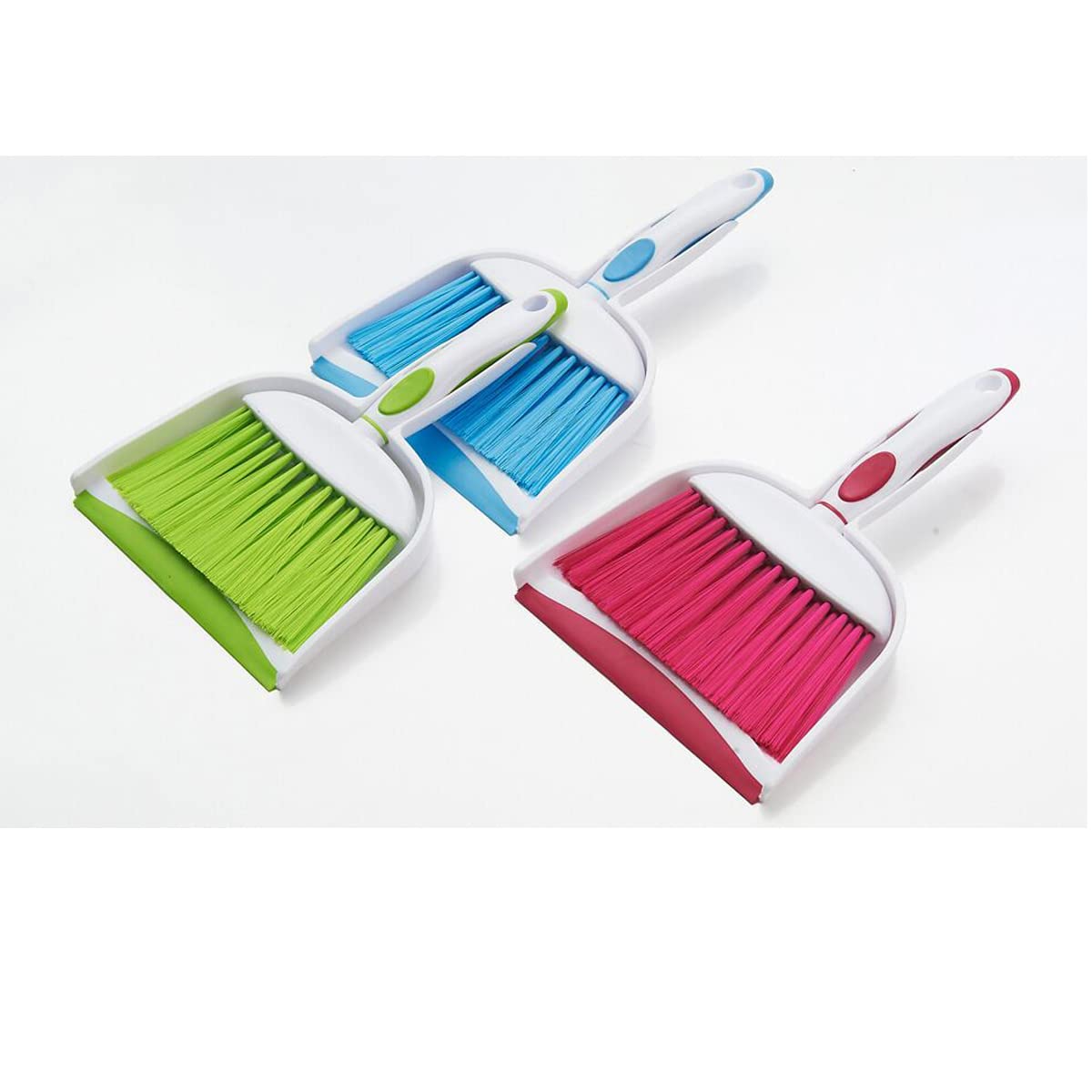 BSMstone Mini Broom and Dustpan Set-Mini Whisk Set for Desk, Housekeeping, Office, Kitchen, Pet Nest, etc.,Daily Cleaning Necessity Plastic Mini Dustpan Set (Pink)