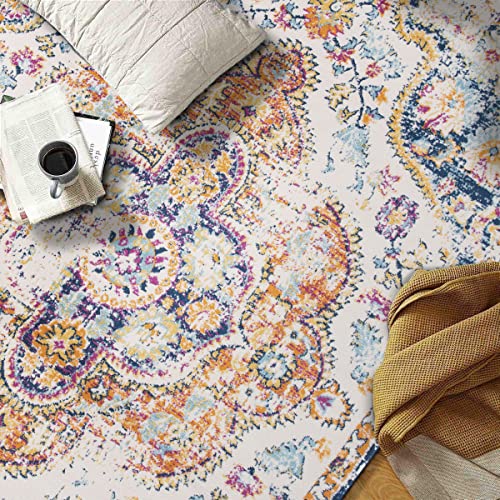 Rugshop Vintage Distressed Bohemian Area Rug 5' x 7' Multi