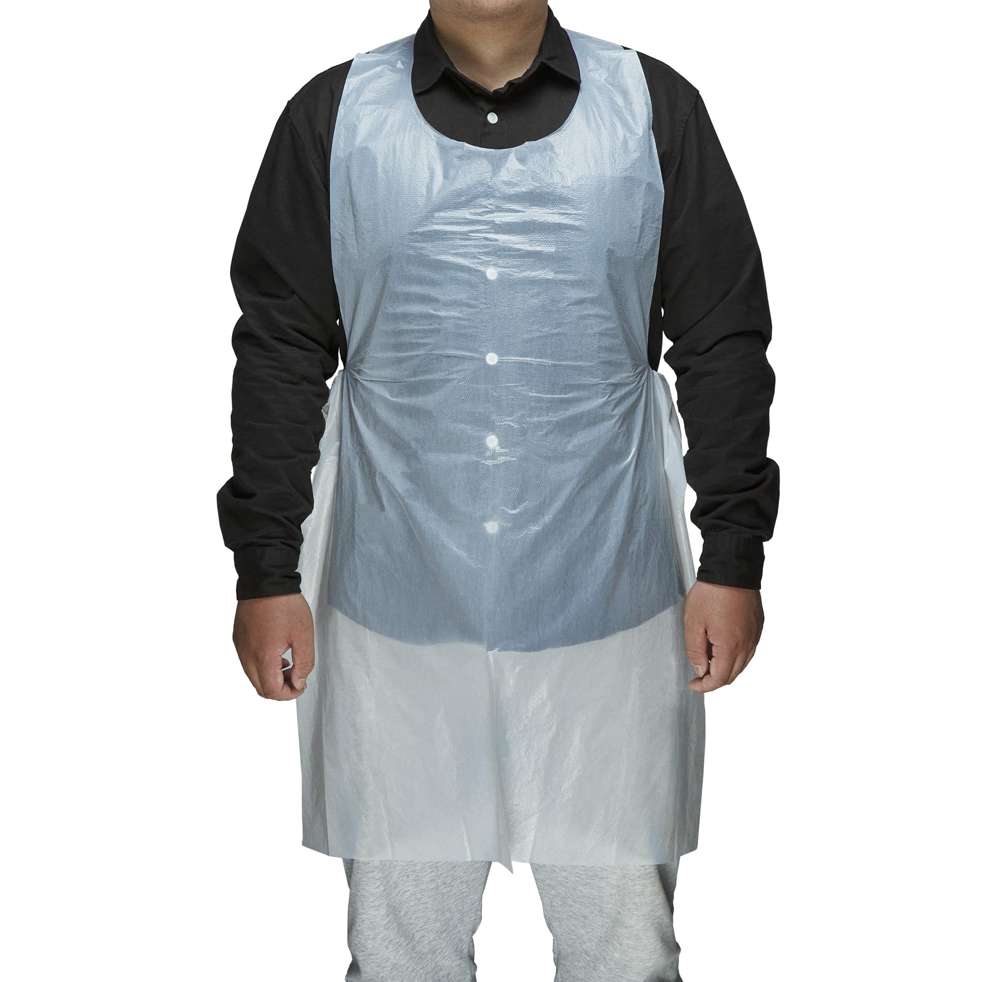 Clean Tek White Plastic Disposable Apron - 42" x 27 1/2" - 100 count box - Restaurantware