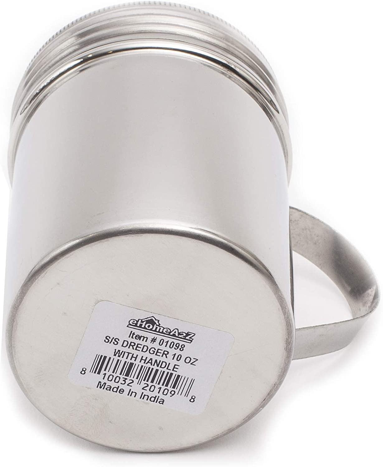 EHOMEA2Z Stainless Steel Dredge Shaker 10 Oz Ideal For Salt, Spice, Sugar, Flour (1, 10 oz With Handle)