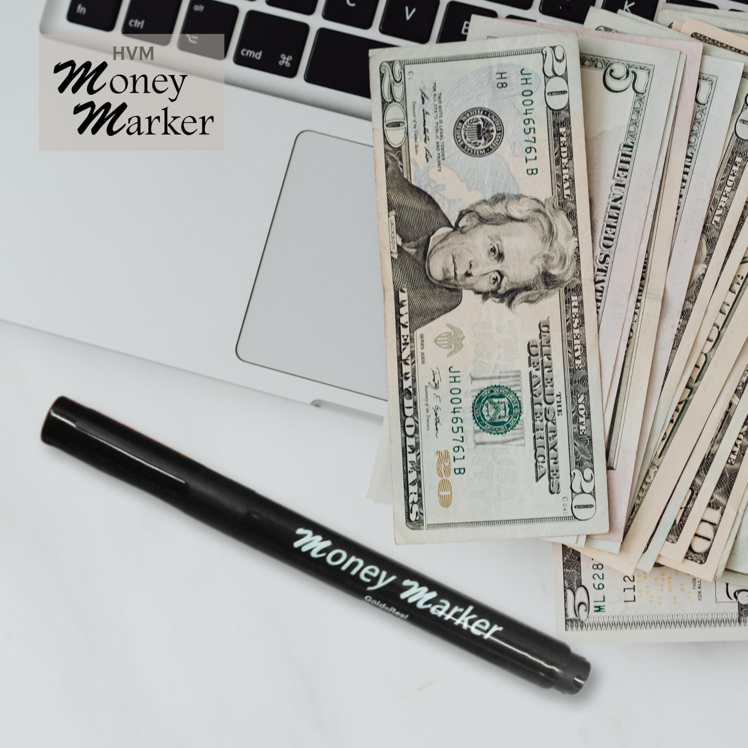 Money Marker (5 Counterfeit Pens) - Counterfeit Bill Detector Pen with Upgraded Chisel Tip - Detect Fake Counterfit Bills, Universal False Currency Pen Detector Pack