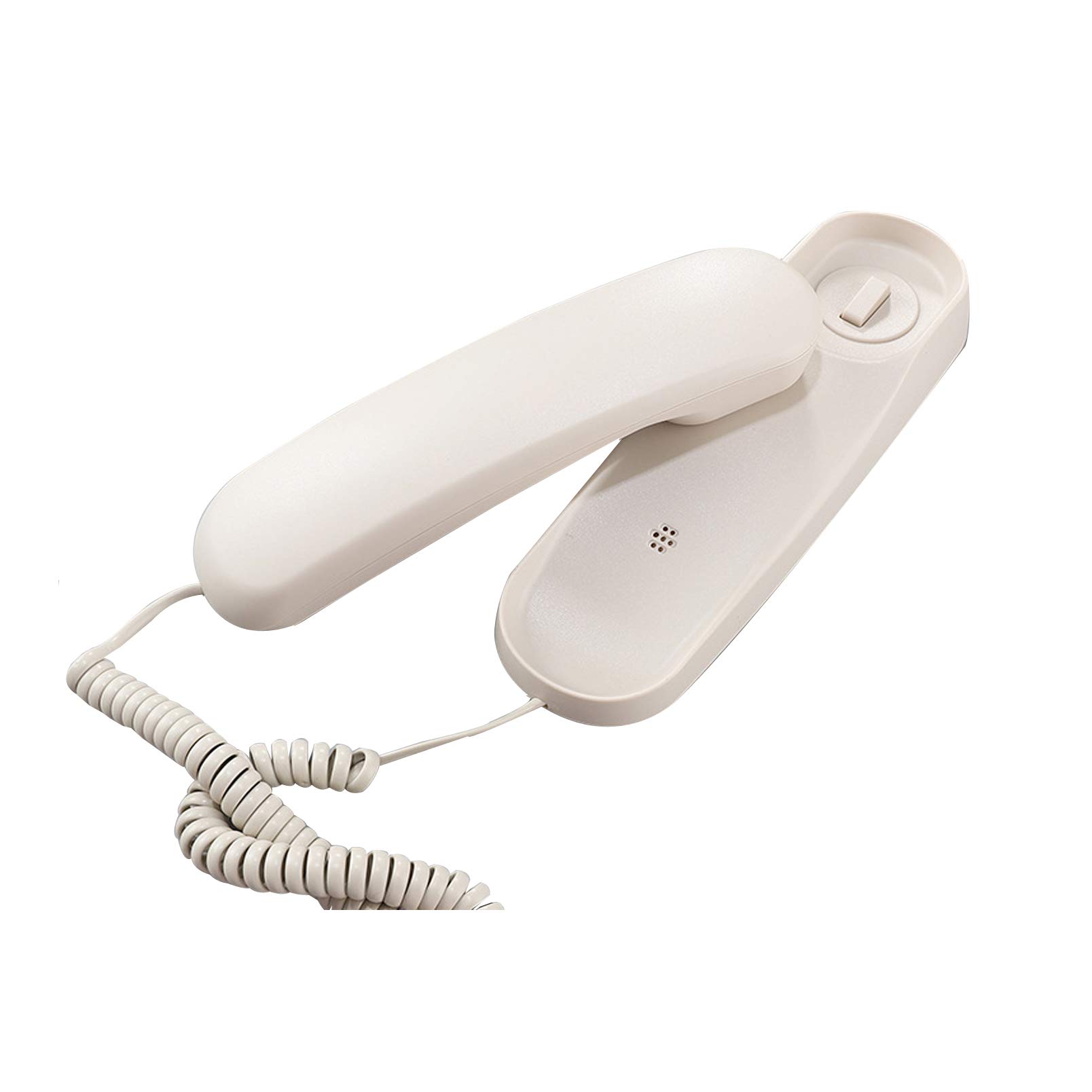 Corded White Wall Phone, TelPal Small Analog Wall Telephone for Seniors Home, Single Line Trimline Landline Phones, No AC Power or Battery Required