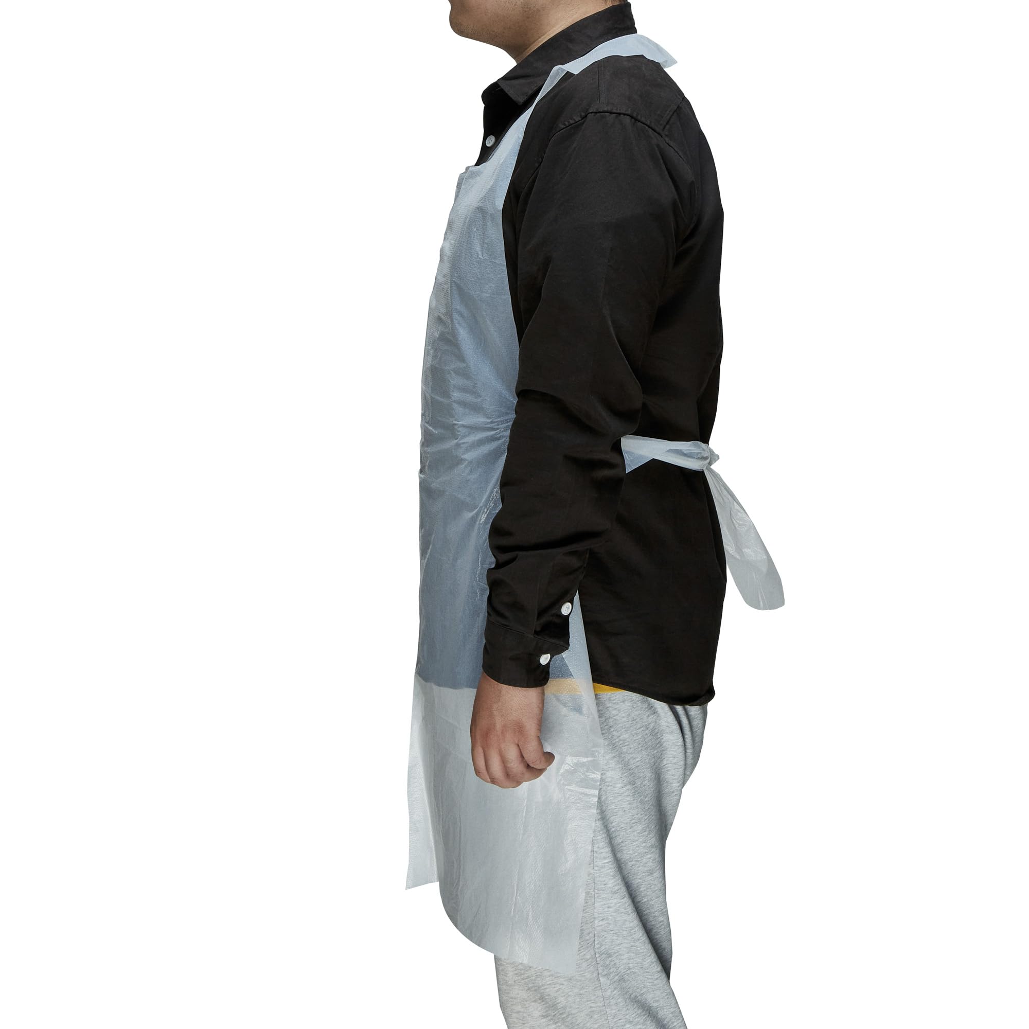 Clean Tek White Plastic Disposable Apron - 42" x 27 1/2" - 100 count box - Restaurantware