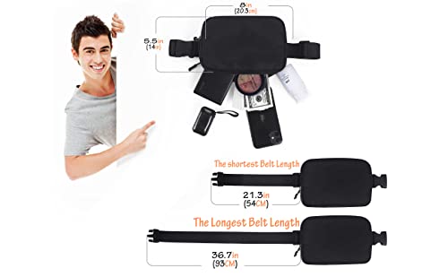 2Pack Unisex Fanny Belt Bag with Adjustable Strap Fashionable Mini Waist Packs for Runnning Workout Hiking Travelling and Everywear Daily Use (2pack Black-Orange)