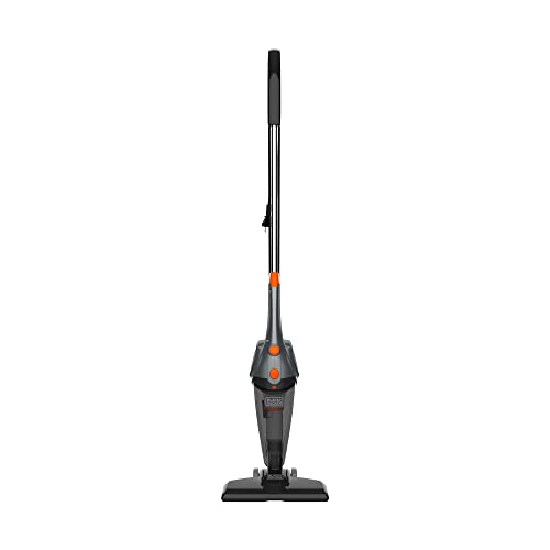 Black and Decker 3 in 1 Convertible Corded Upright Stick Handheld Vacuum Cleaner w/Crevice Tool & Small Brush Attachment Accessories, Gray and Orange