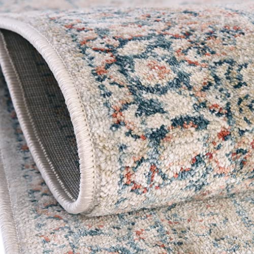 Unique Loom Newport Collection Area Rug - Rosecliff (Round 10' 2" x 10' 2", Multi/Blue)