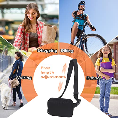 2Pack Unisex Fanny Belt Bag with Adjustable Strap Fashionable Mini Waist Packs for Runnning Workout Hiking Travelling and Everywear Daily Use (2pack Black-Orange)