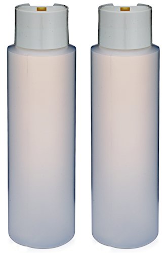 2 Pack Refillable 16 Ounce HDPE Squeeze Bottles With"Stand On The Cap" Dispenser Tops-Great For Lotions, Shampoos, Conditioners and Massage Oils From Earth's Essentials (WHITE CAP)