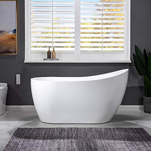 WOODBRIDGE BTA1507-B/N-Drain &O + Pillow Bathtub, 54β, Brushed Nickel