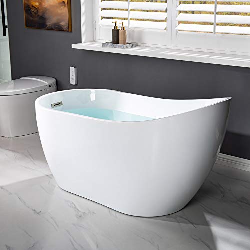 WOODBRIDGE BTA1507-B/N-Drain &O + Pillow Bathtub, 54β, Brushed Nickel