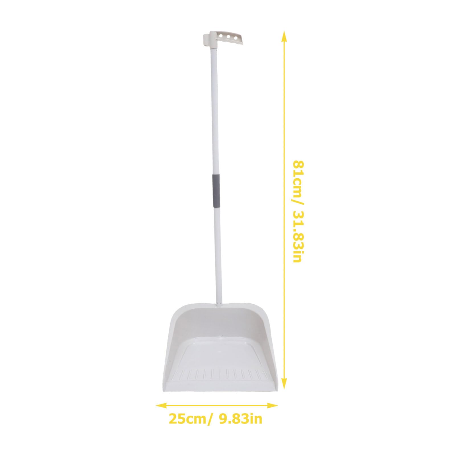 BESTonZON Broom and Dustpan Set Plastic Indoor Broom with Dust Pan Set Stand Up Dustpan Long Handle Angle Broom and Dust Pan Sweeping Broom for Home Floor Cleaning Tools White