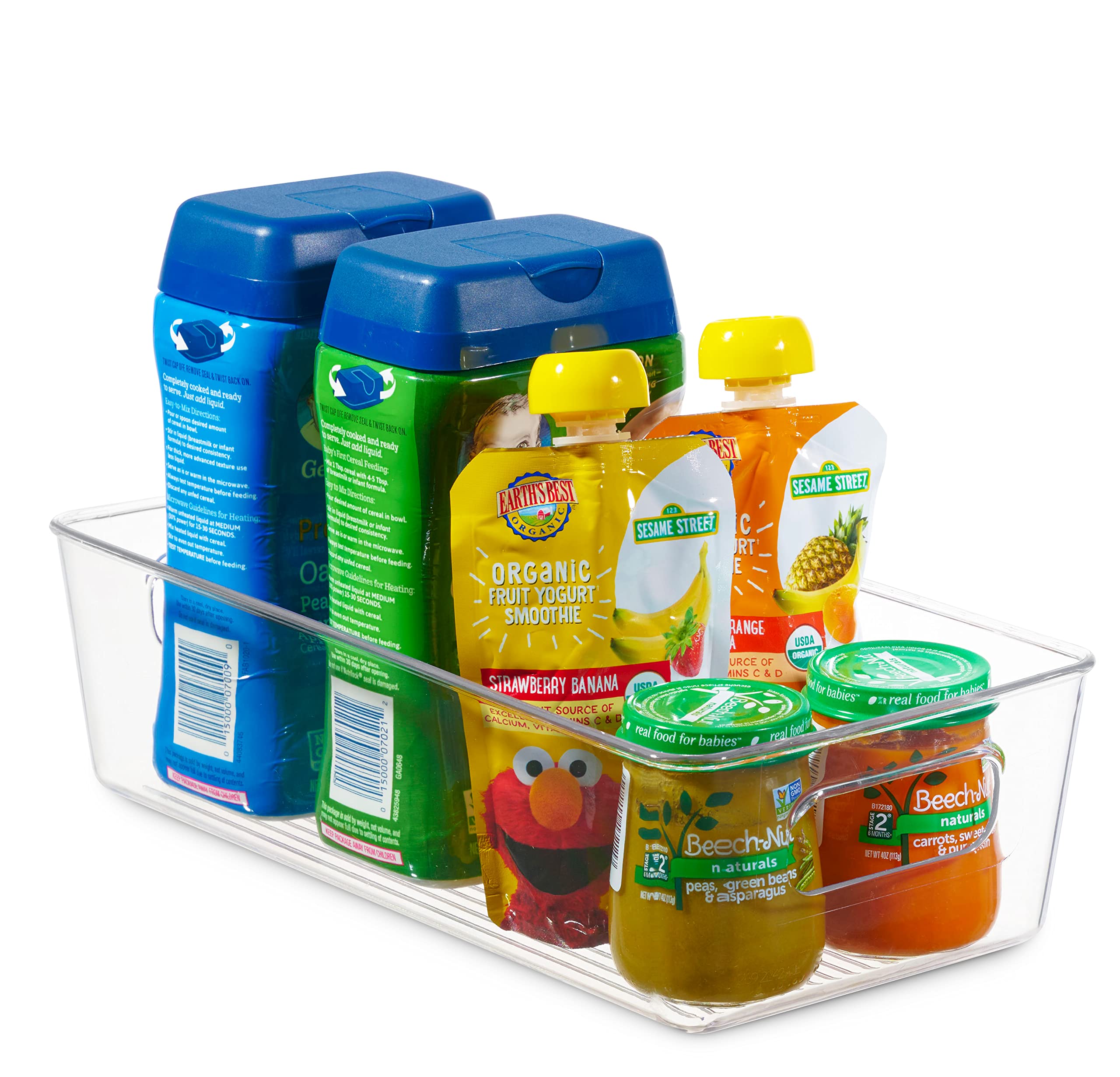 Set Of 8 Refrigerator Pantry Organizer Bins - Clear Food Storage Baskets for Kitchen, Countertops, Cabinets, Fridge, Freezer, Bedrooms, Bathrooms - Plastic Household Storage Containers