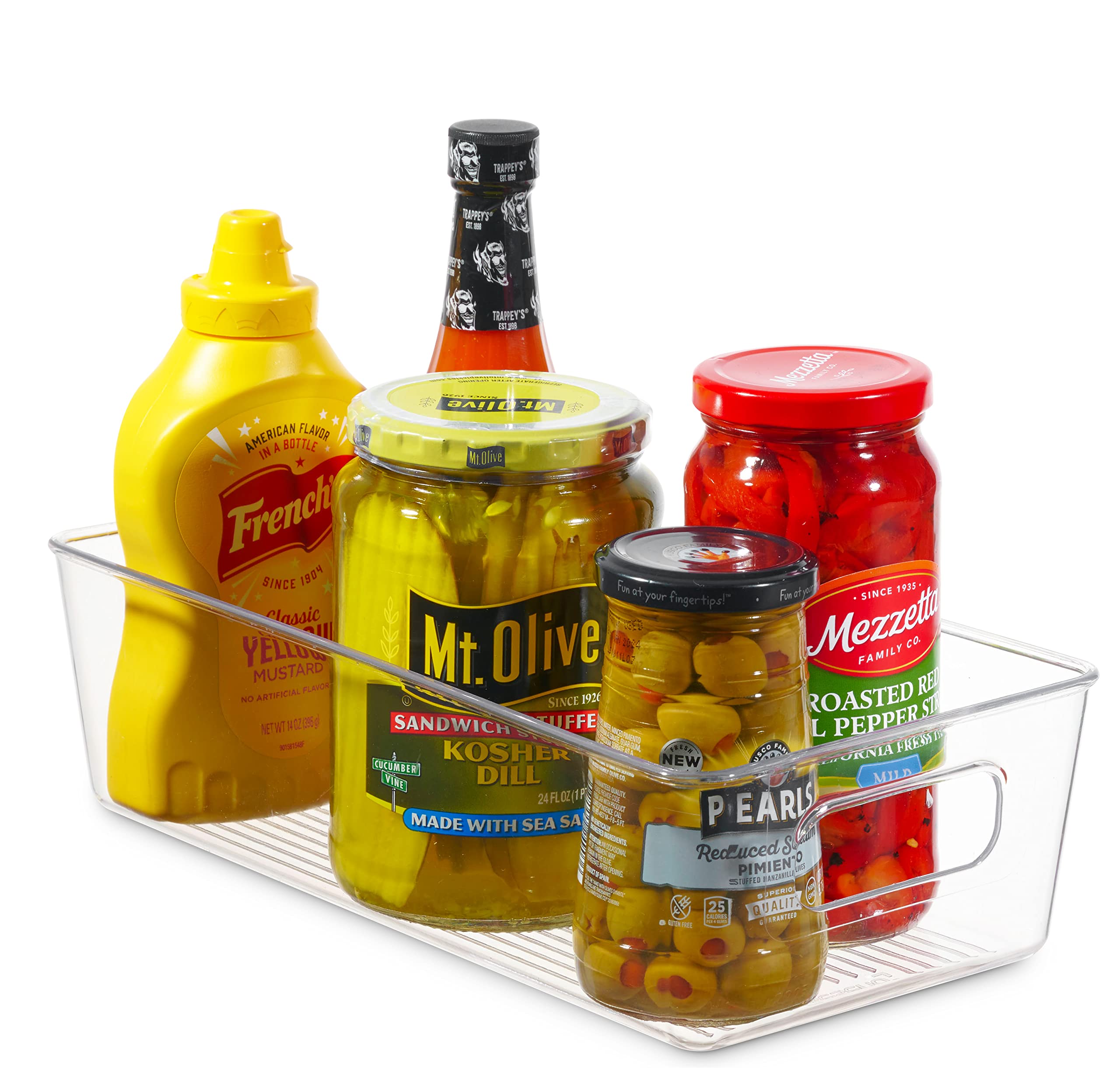 Set Of 8 Refrigerator Pantry Organizer Bins - Clear Food Storage Baskets for Kitchen, Countertops, Cabinets, Fridge, Freezer, Bedrooms, Bathrooms - Plastic Household Storage Containers