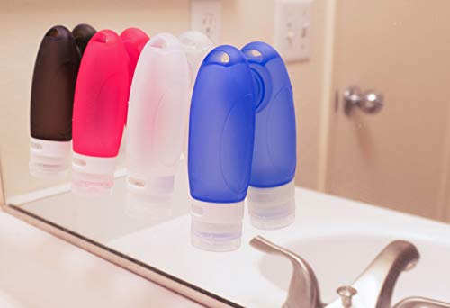 evron Travel Bottles for Toiletries,Tsa Approved Silicone Refillable Travel 3oz Containers BPA Free Leak Proof Liquid Travel Accessories for Conditioner,Shampoo (T7)