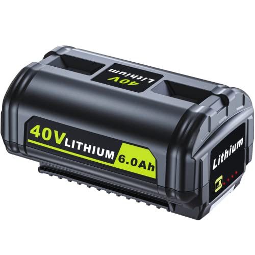 Replace for Ryobi 40V Battery 6.0Ah, for Ryobi 40V Battery OP4060, Replace for Ryobi OP4040 40v Battery OP4060 OP4050 OP4040 OP4015 OP4026 OP4030, Fit All Ryobi 40V HP Series Tools