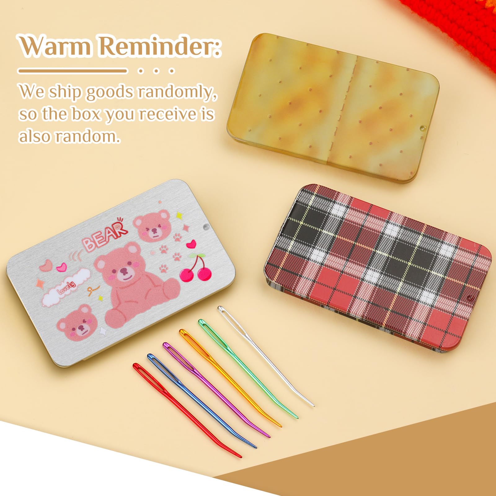 UOOU Yarn Needle, Bent Needle Tapestry Needle Set Wool Needles Large-Eye Blunt Needles Sewing Needles Weave Knitting Needles with Box (Random Color)