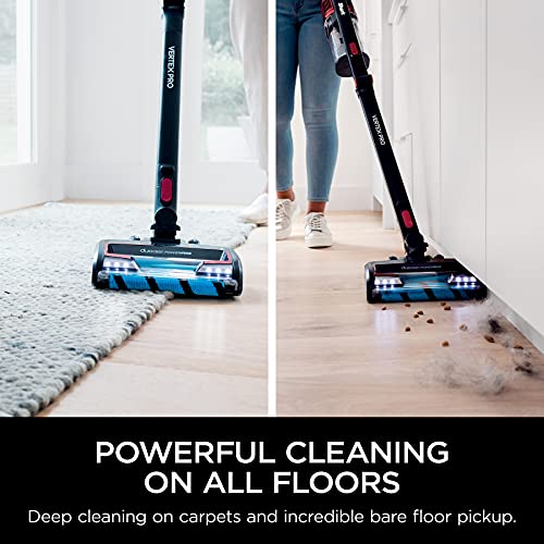Shark IZ662H Vertex Pro Lightweight Cordless Stick Vacuum with IQ Display, DuoClean PowerFins & MultiFLEX, Includes Crevice Tool, Pet Multi-Tool & Anti-Allergen Dusting Brush, 60min Runtime, Black/Red