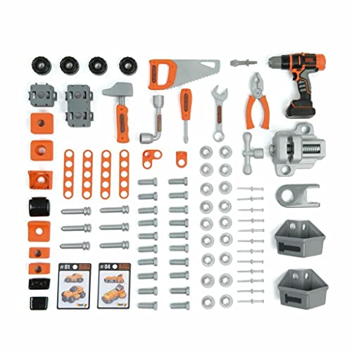 Smoby Black and Decker Kids Centre Workbench Pretend Play Toy Workbench with Tools
