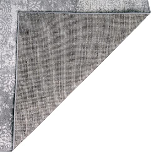 Unique Loom Sofia Collection Area Rug - Grand (8' x 10', Light Gray/ Ivory)