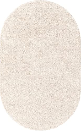 Unique Loom Solo Collection Area Rug - Calabasas (3' 3" x 5' 3" Oval, Ivory)
