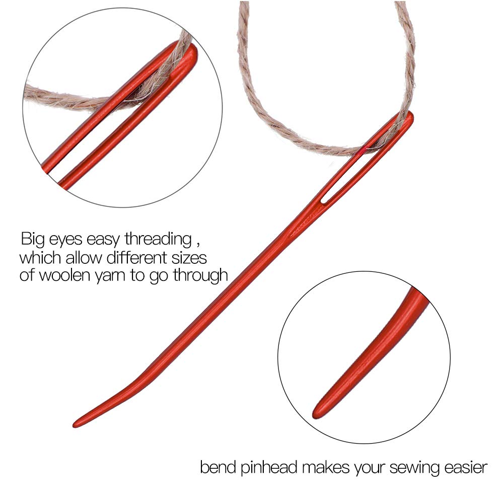 UOOU Yarn Needle, Bent Needle Tapestry Needle Set Wool Needles Large-Eye Blunt Needles Sewing Needles Weave Knitting Needles with Box (Random Color)