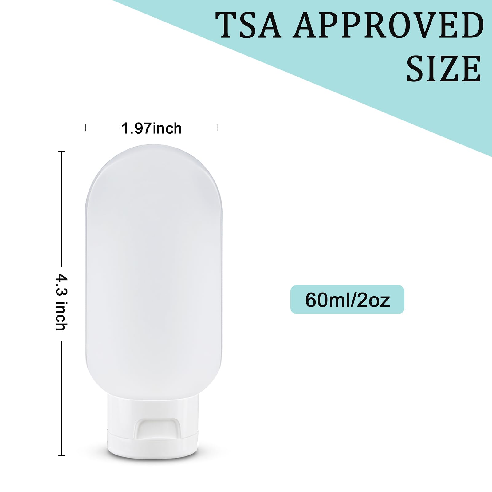 Cosywell Travel Size Bottles for Toiletries 4 Pack 2oz TSA Approved Leakproof Plastic Shampoo and Conditioner Bottles Squeezable Refillable Cosmetic Containers Lotion Travel Accessories
