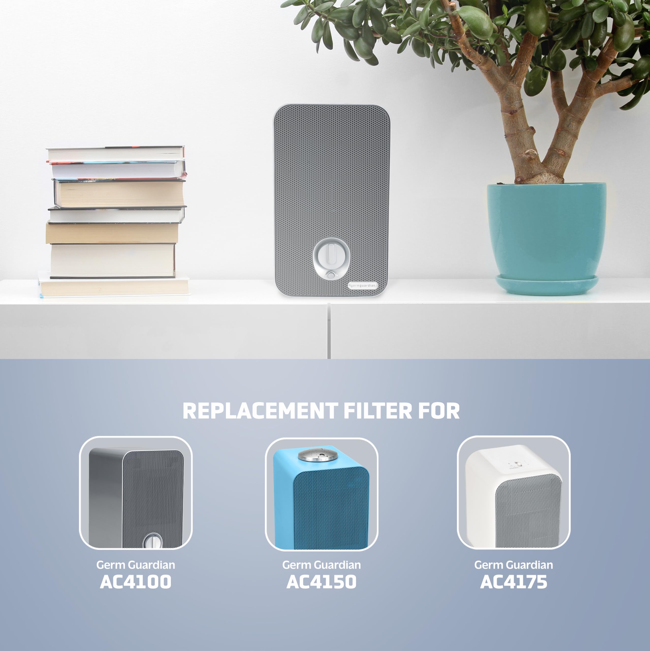 Guardian Technologies GermGuardian Air Purifier Filter FLT4100 Genuine HEPA Replacement Filter E for AC4100, AC4100CA AC4150BL, AC4150PCA Germ Guardian Air Purifiers
