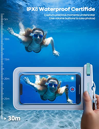 Lamicall Waterproof Phone Pouch Case - [2 Pack][Easy Lock & Heavy Duty] IPX8 Water Proof Cell Phone Dry Bag for iPhone 16 15 14 13 12 XS X Pro Max Plus Mini, S22 S21 Ultra, more 4-7" Cellphones, White