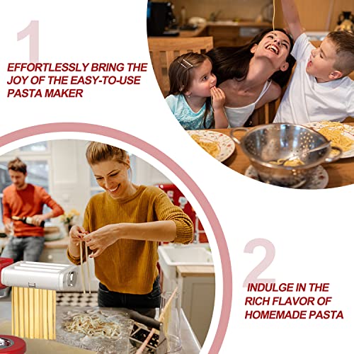 Pasta Maker Attachment for All Kitchenaid Mixers, Noodle Ravioli Maker Kitchen Aid Mixer Accessories 3 In 1 Including Dough Roller Spaghetti Cutter Fettuccine Cutter - Homemade Fresh Pasta Easily!